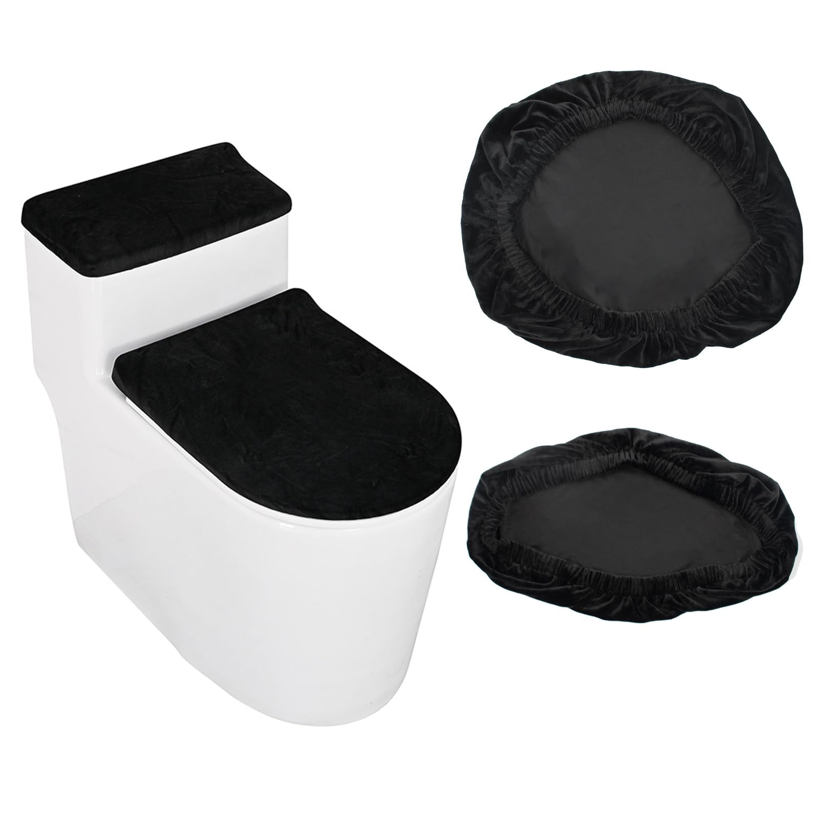 MODANU Toilet Lid and Tank Cover Set, Stretchable Polyester, Machine ...
