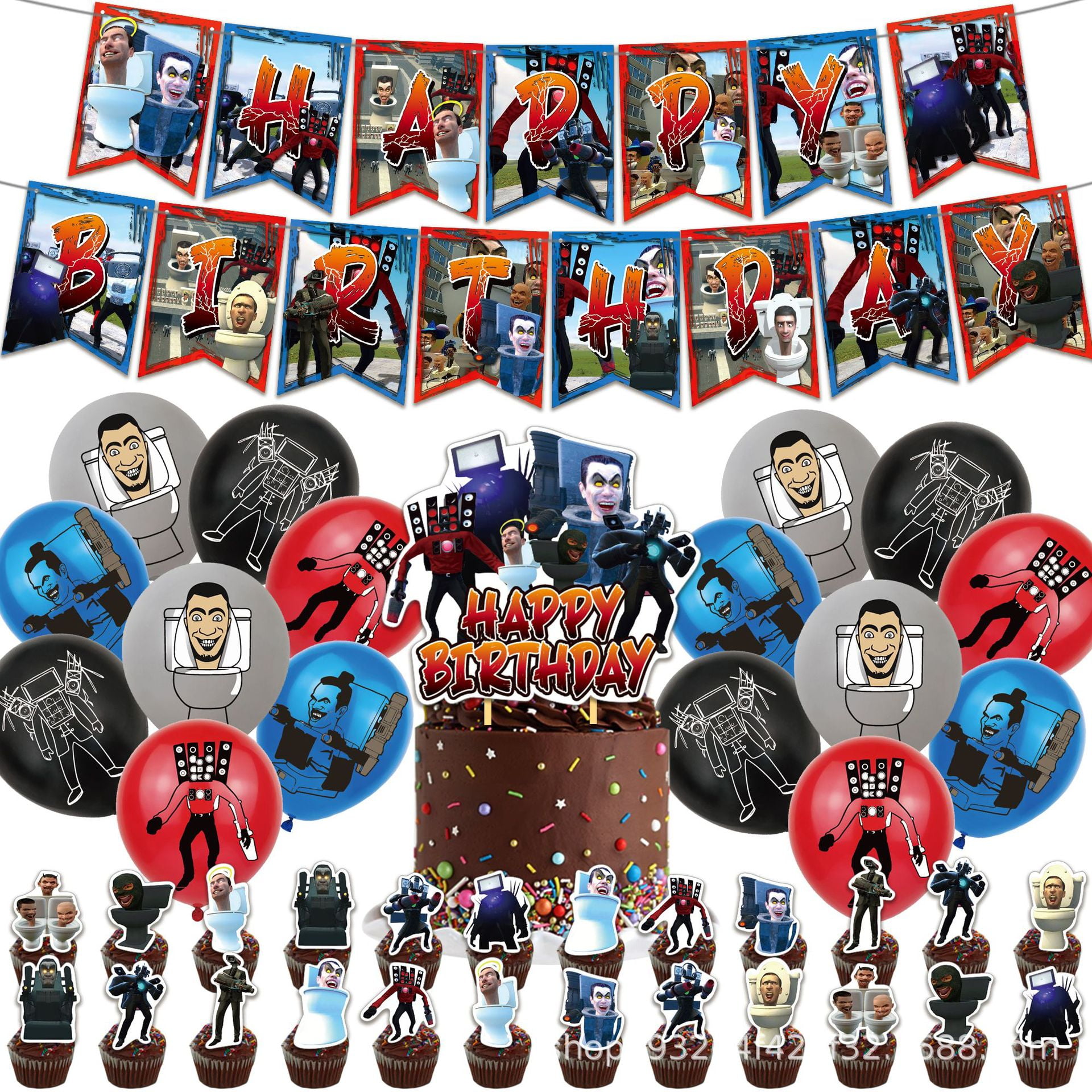 Toilet Life Hella Flag Cake Decorative Flag Toilet Person Balloon ...