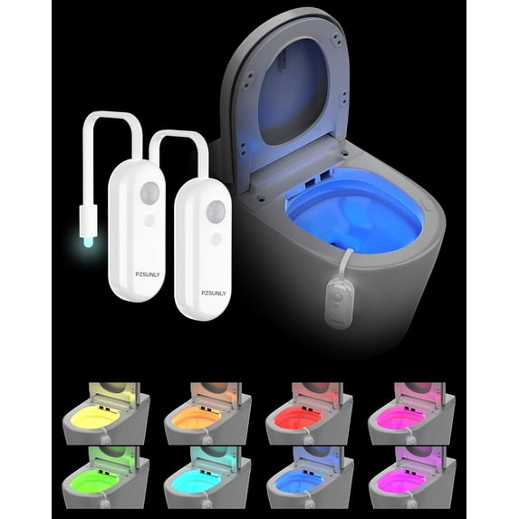 Toilet Light Motion Sensor,IP65 Waterproof Night Lights,8 Colors LED ...