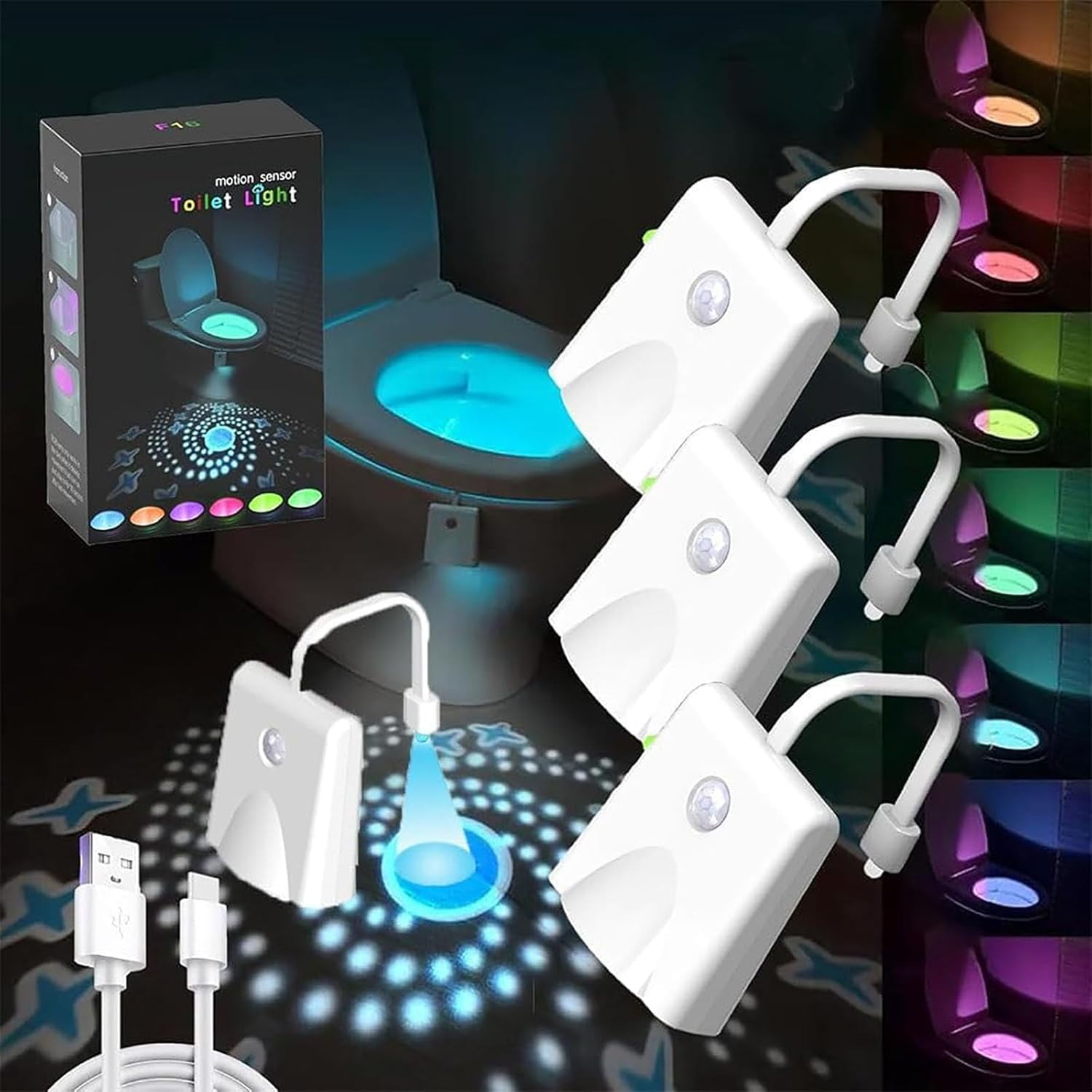 Toilet Lights Inside Toilet, Toilet Bowl Motion Sensor Light ...