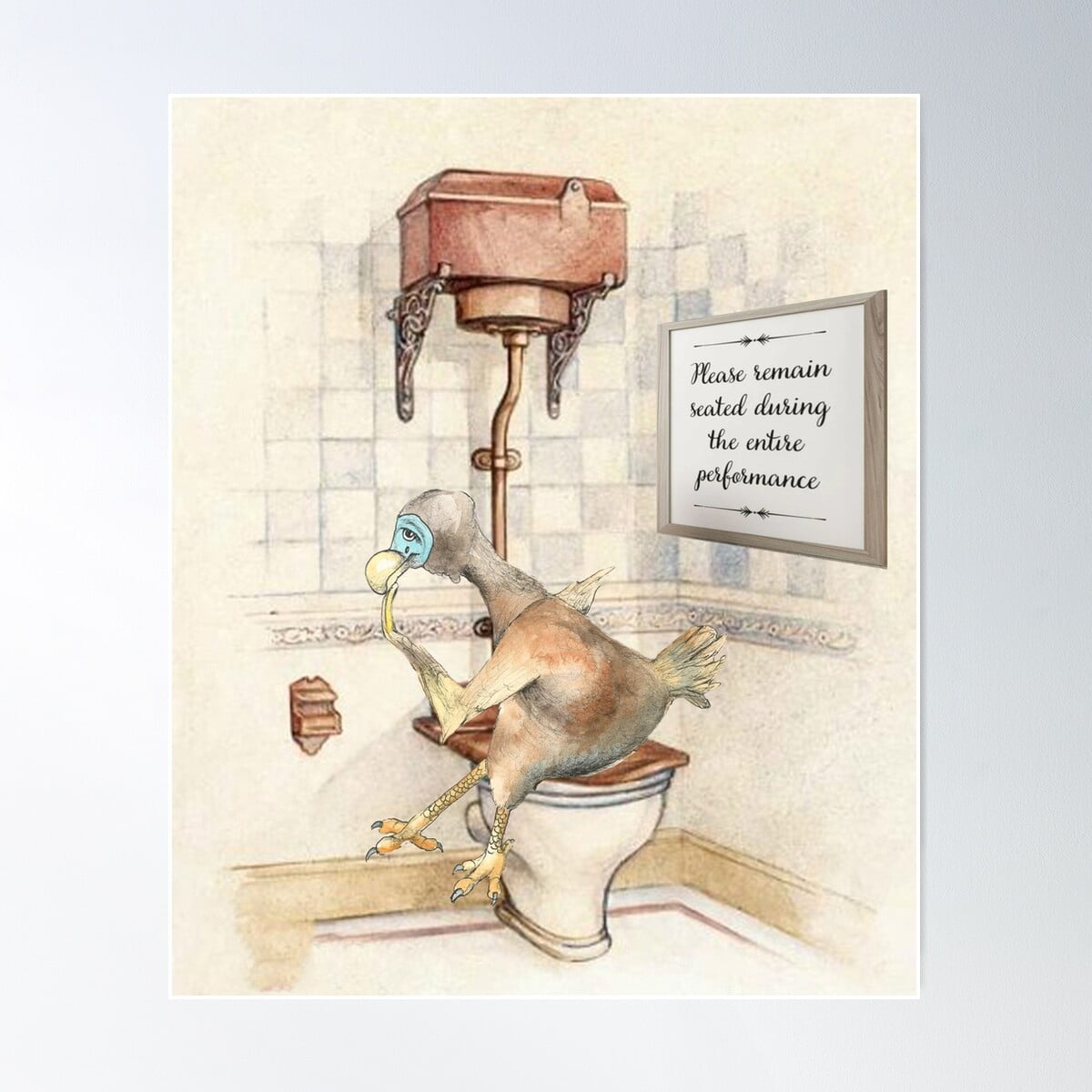 Toilet Manners With The Dodo Poster Wall Art, Modern Wall Decor For Living Room Bedroom, 16x24 ...