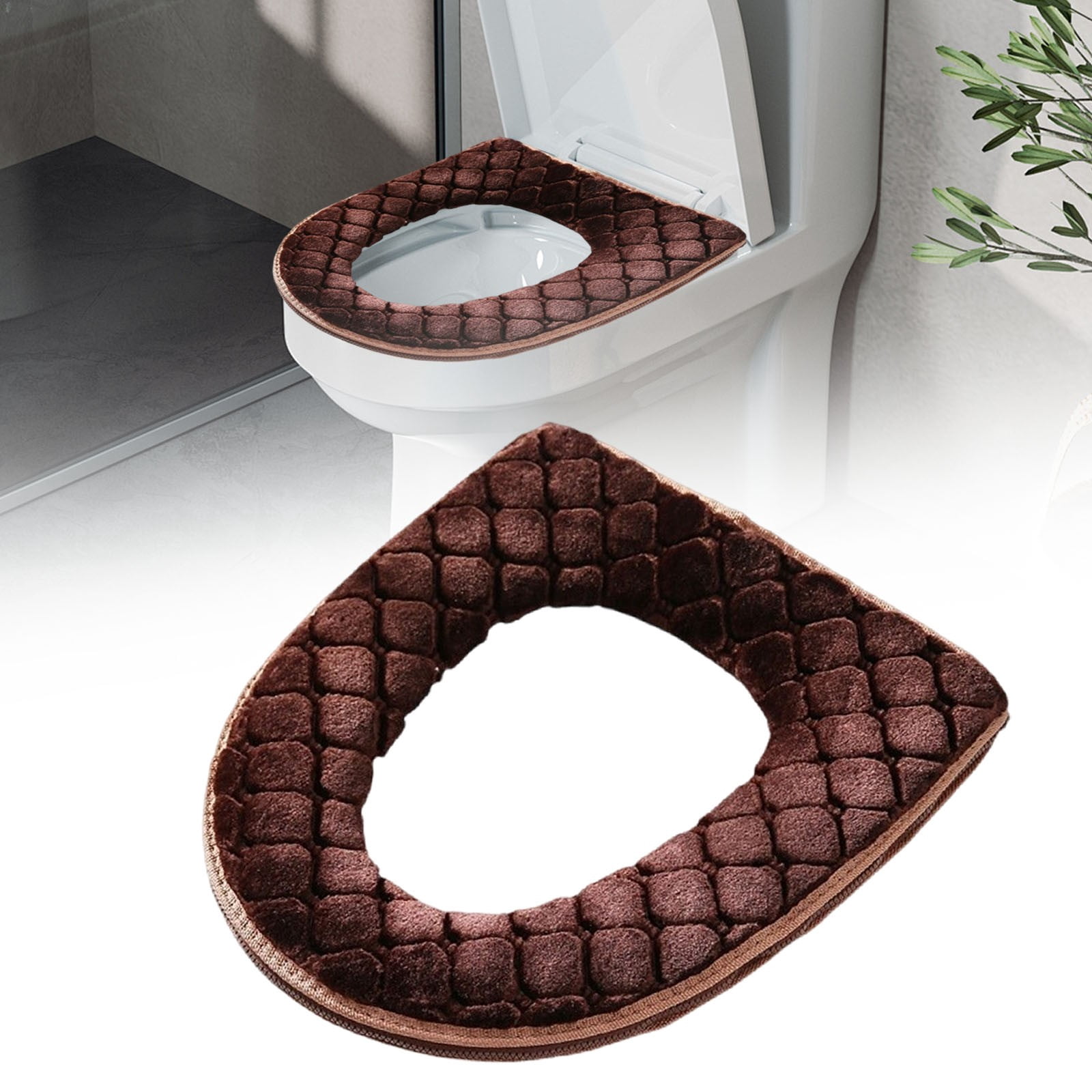Toilet Mat,Soft Plush Toilet Seat Cover, Thick Warmer Bathroom Lid ...