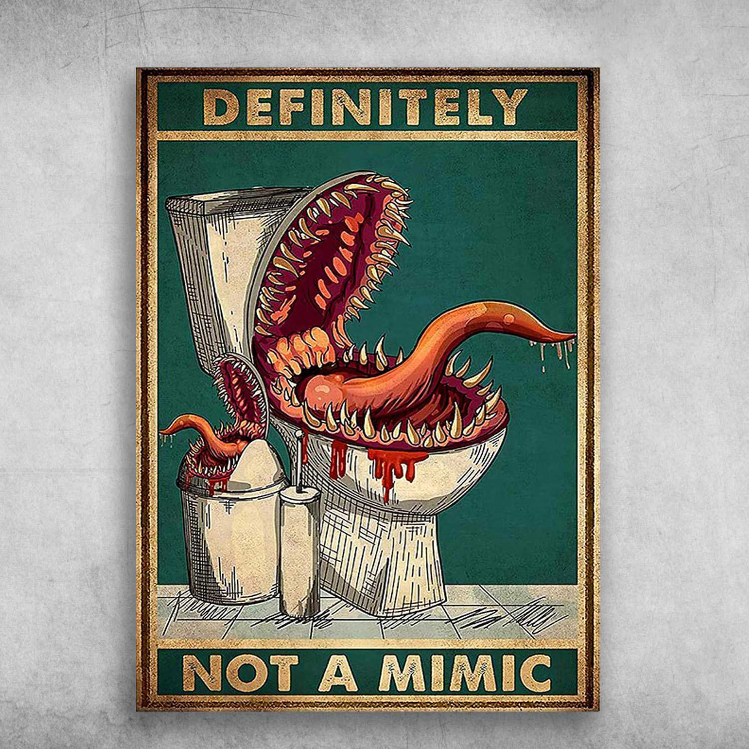 Toilet Monster - Definitely Not A Mimic 16 x 24 Inch Poster - Walmart.com