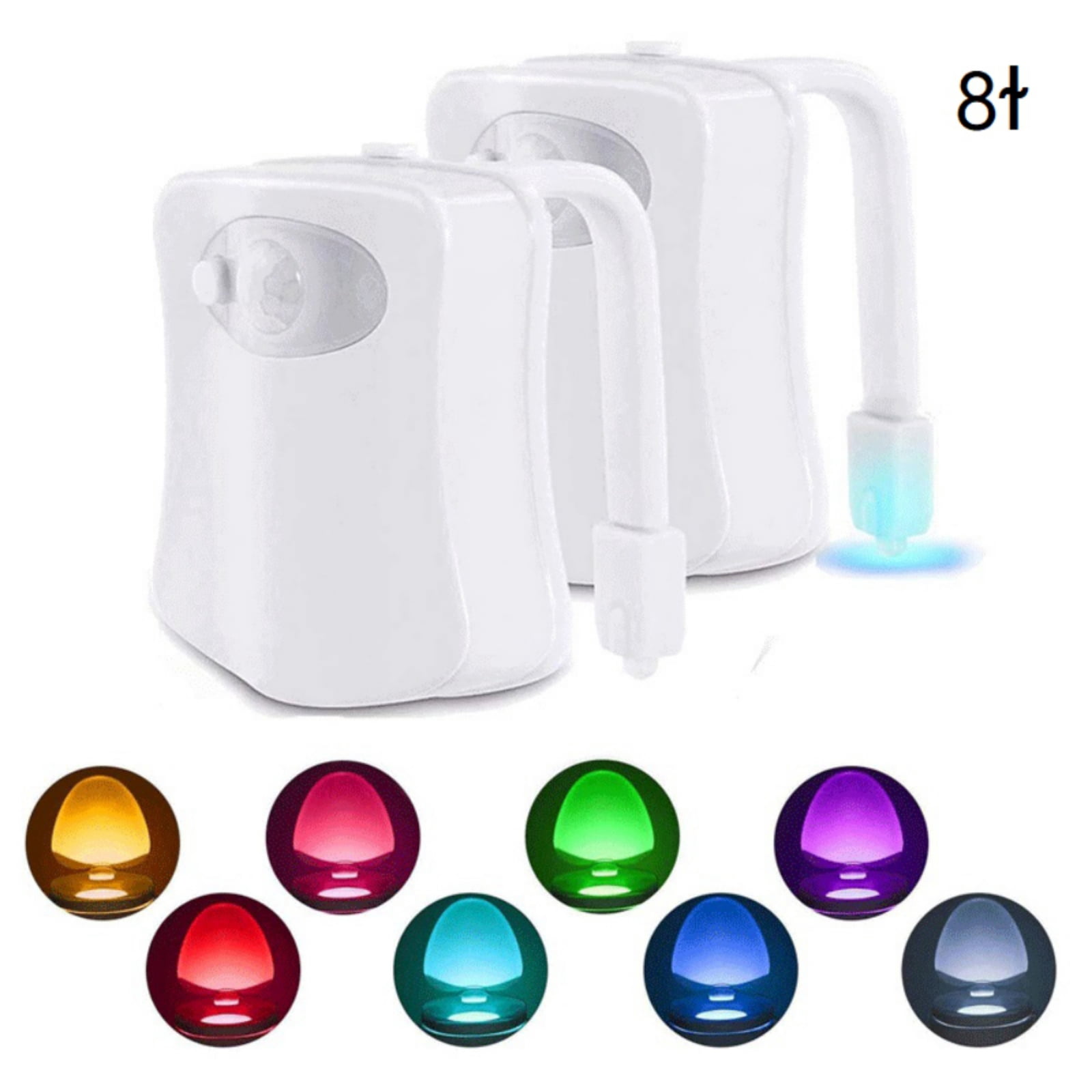 Toilet Night Light Motion Activated LED Light 8/16 Colors Changing ...