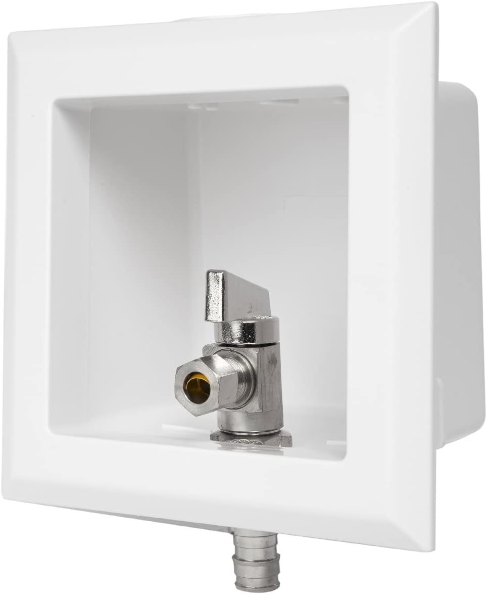 Toilet Outlet Box, Pre-assembled,1/4-Turn Angle Valve Pex-A Expansion 1 ...
