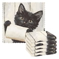 Toilet Paper Black Cat Kitchen Cloth Dish Towels for Drying Washing ...