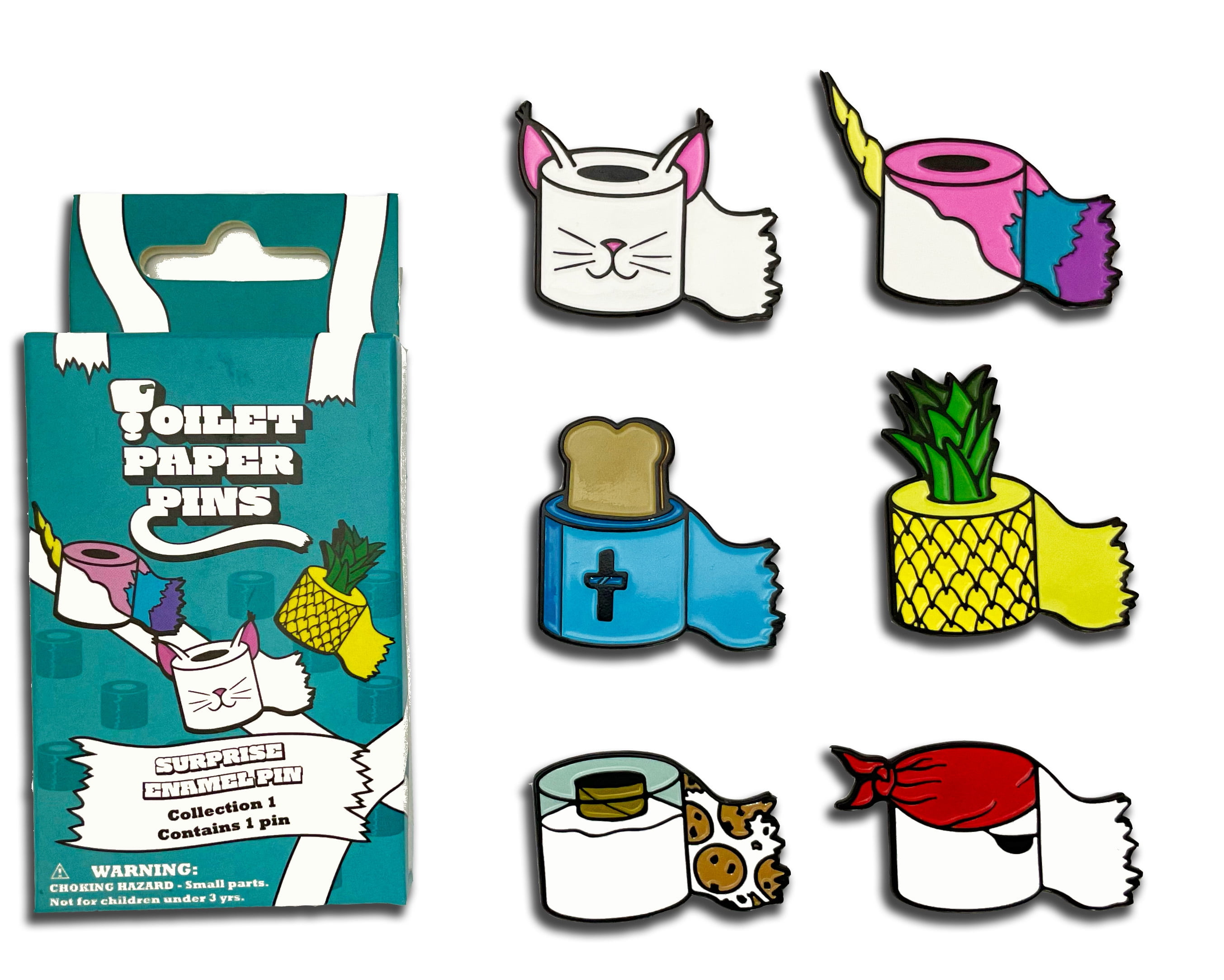 Toilet Paper Enamel Pin Blind Box - Walmart.com