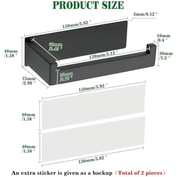 Toilet Paper Holder Adhesive Bathroom Tissue Roll Holder Self-Adhesive ...