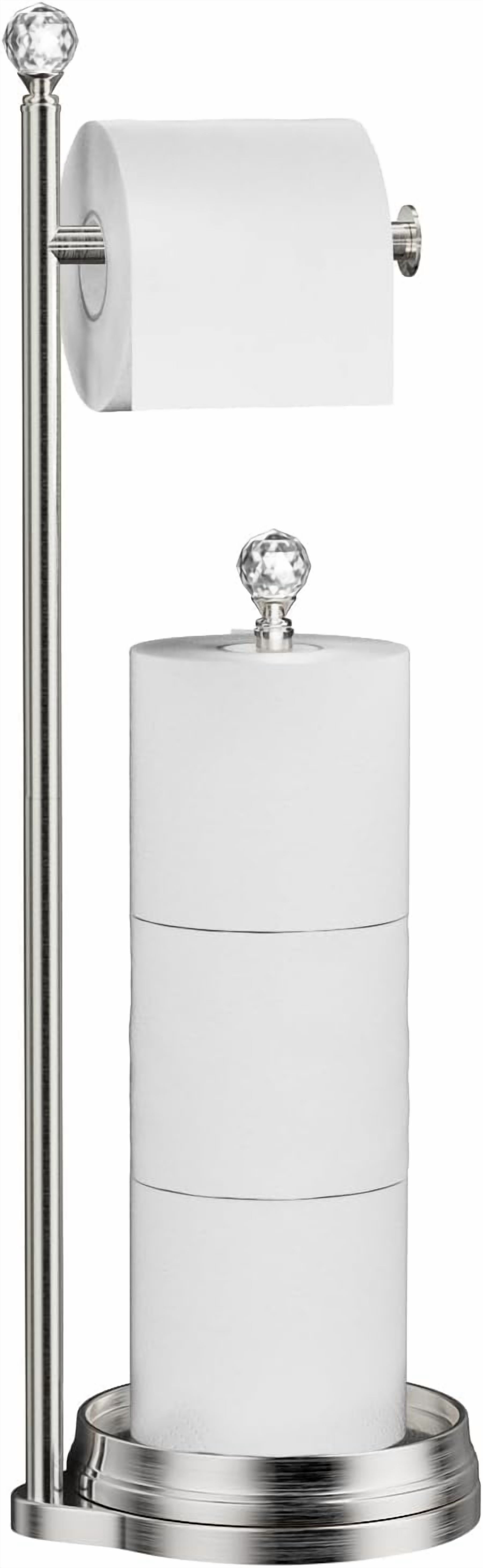 Toilet Paper Holder for Bathroom, Heavy Weighted Metal Free Standing ...