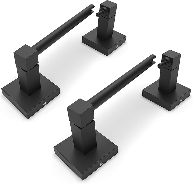 Toilet Paper Holder Matte Black Double Post Pivoting Square Tissue ...