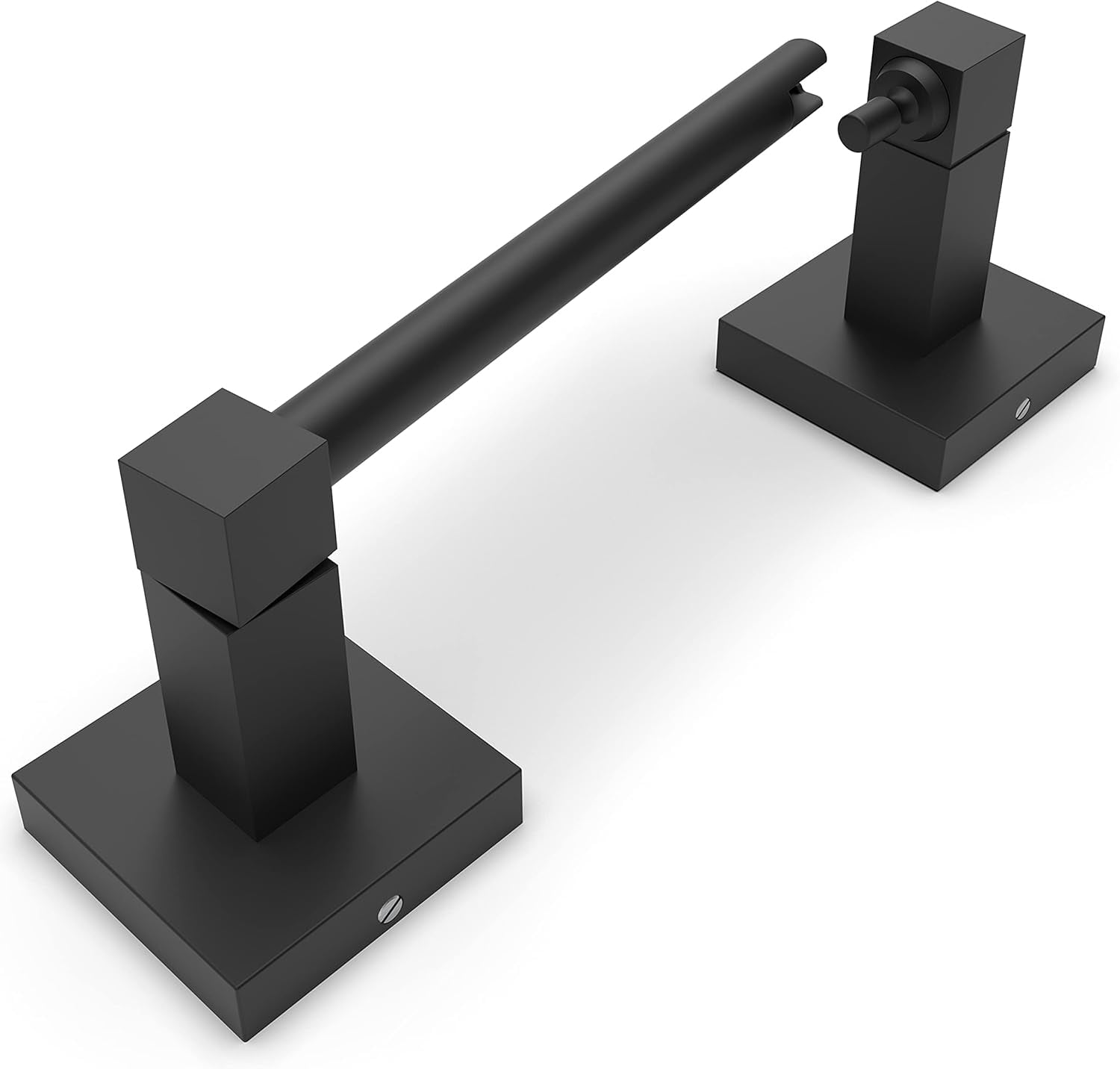 Toilet Paper Holder Matte Black Double Post Pivoting Square Tissue ...