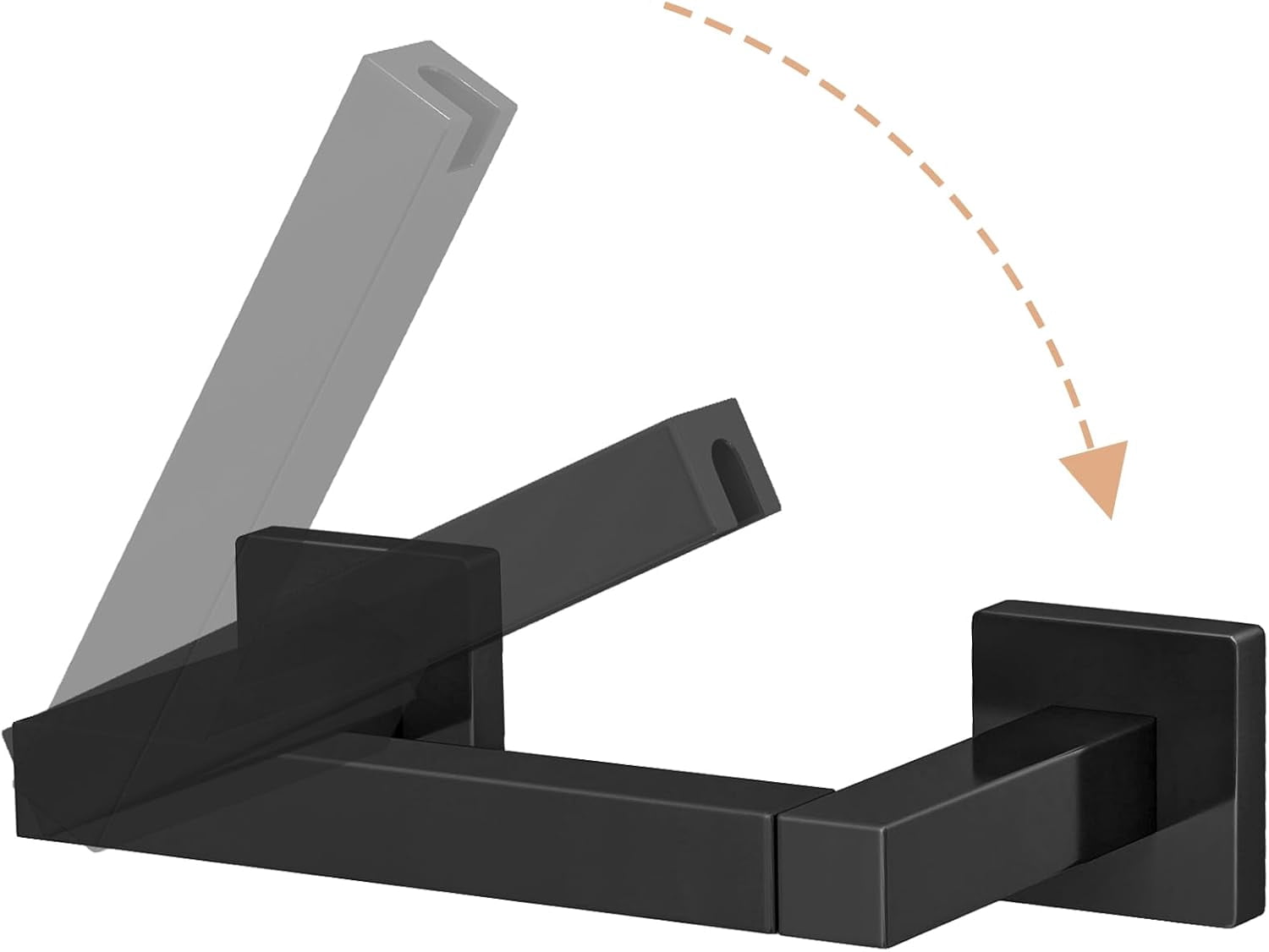 Toilet Paper Holder Matte Black Wall Mounted Post Pivoting Square ...