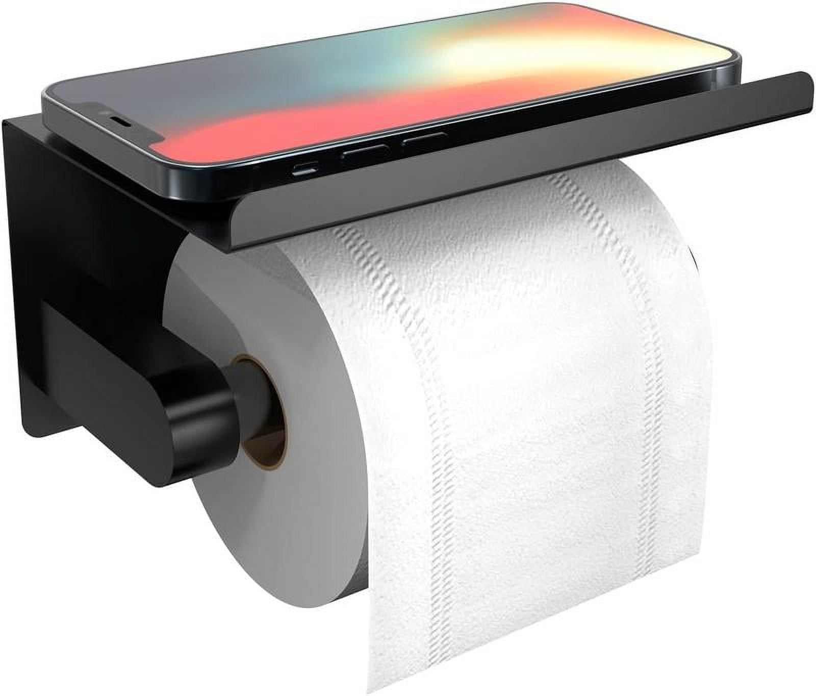 Toilet Paper Holder With Phone Shelf Wall Mounted Toilet Paper Roll