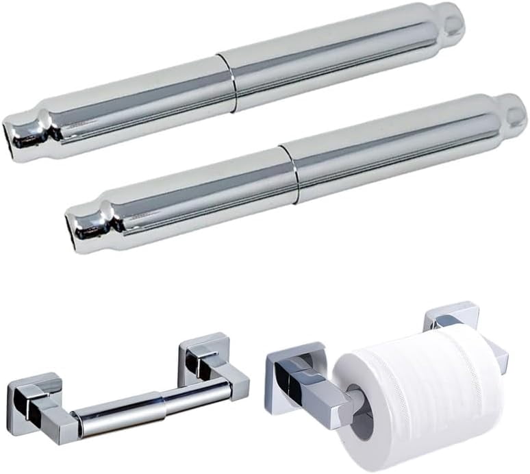 Toilet Paper Holder Replacement Rods, 2-Pack Silver Spring-Loaded ...