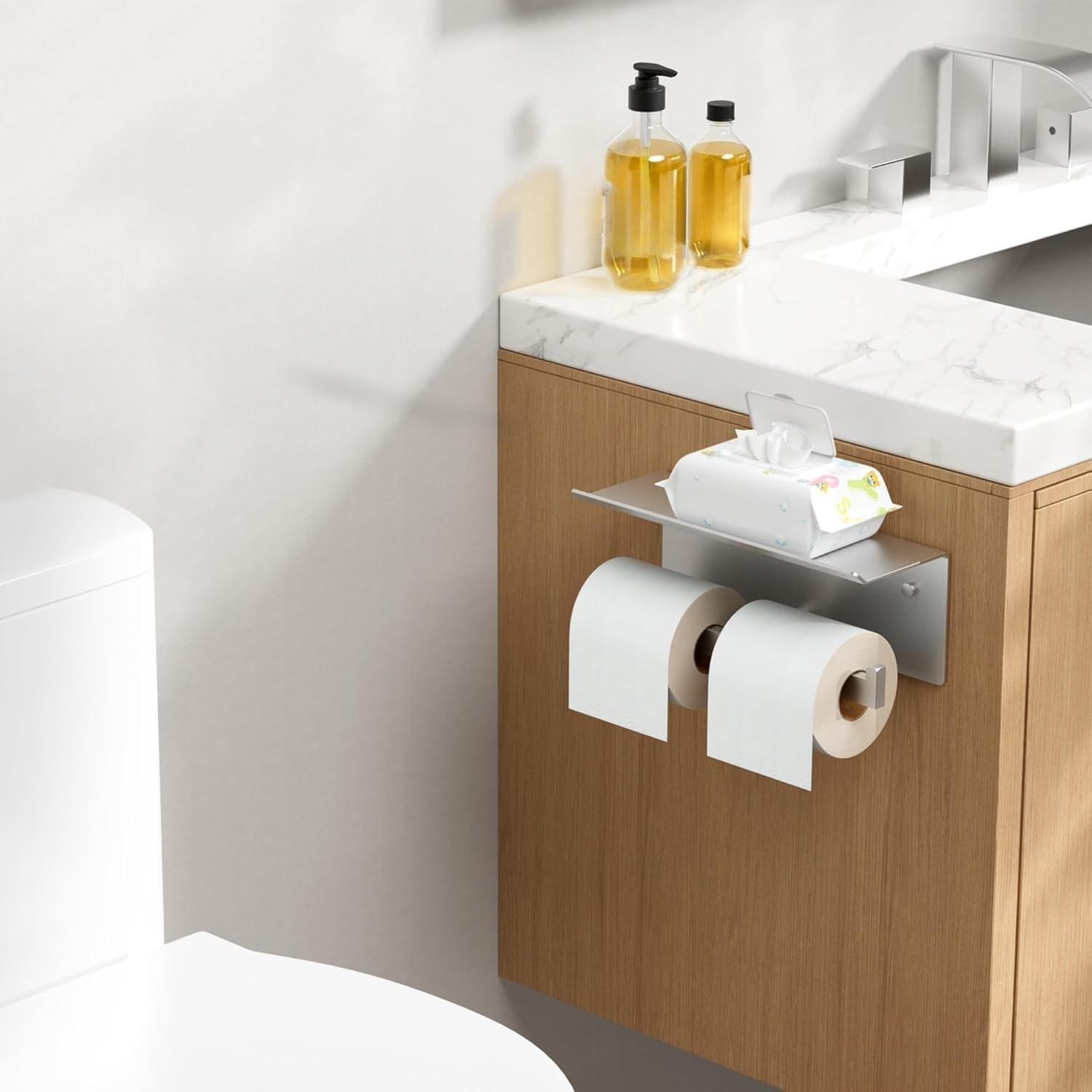 Toilet Paper Holder with Shelf, 304 Stainless Steel Wall Mount ...