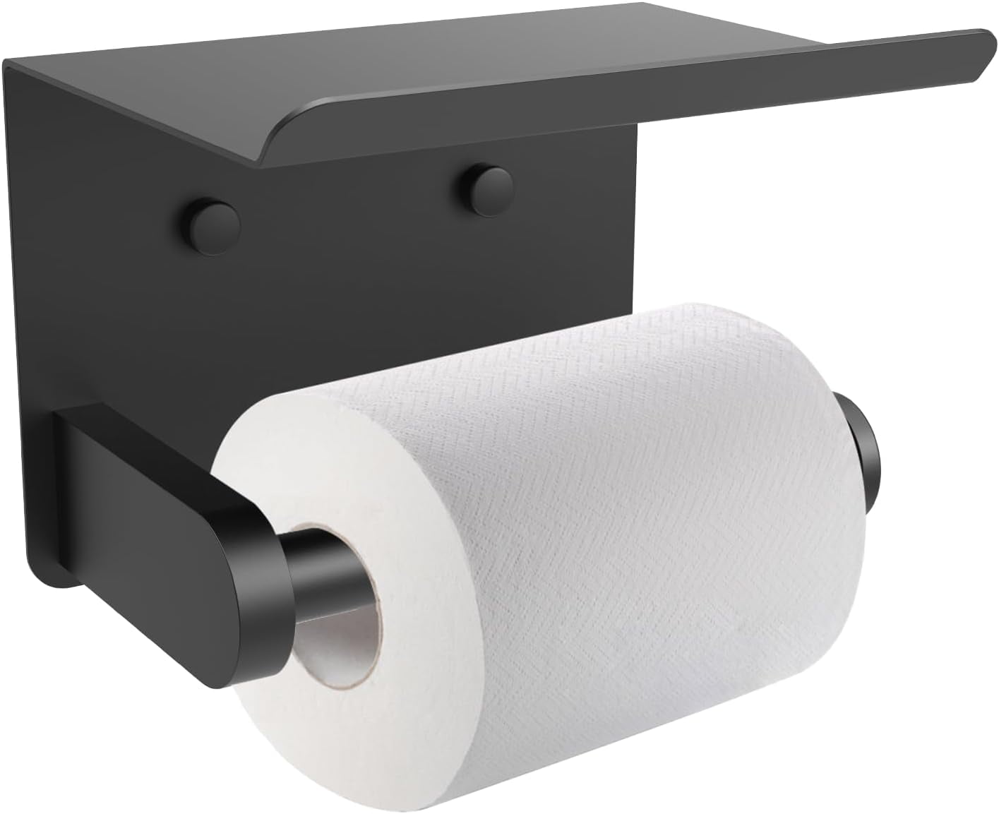 Toilet Paper Holder with Shelf Adhesive or Screw Bathroom Toilet Paper ...