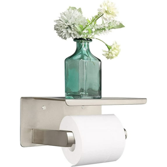 Toilet Paper Holder with Shelf, Heavy Duty Bath Toilet Roll Holder with ...