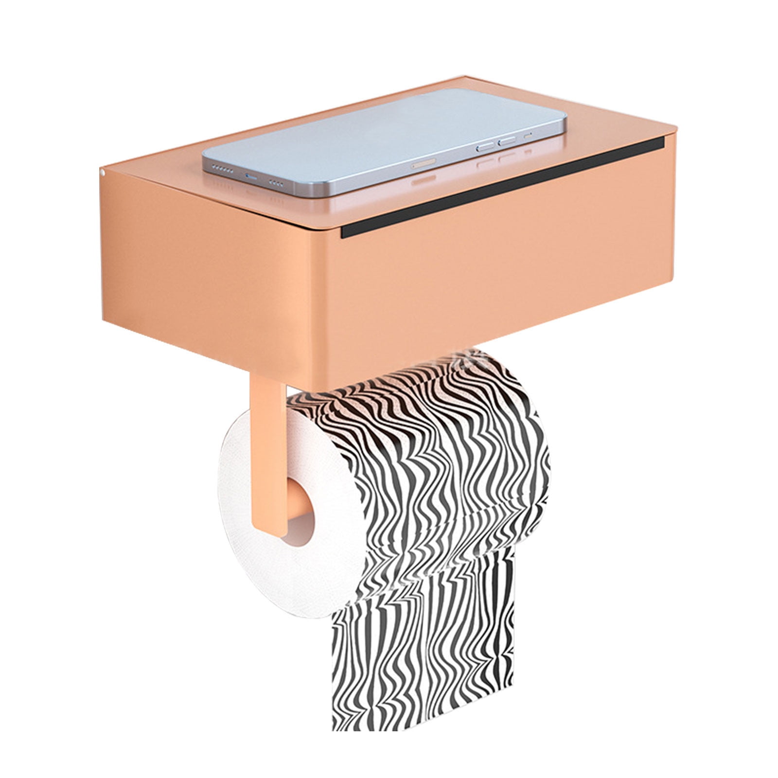 Toilet Paper Holder with Shelf,Wall Mount Wipes Dispenser & Storage for ...