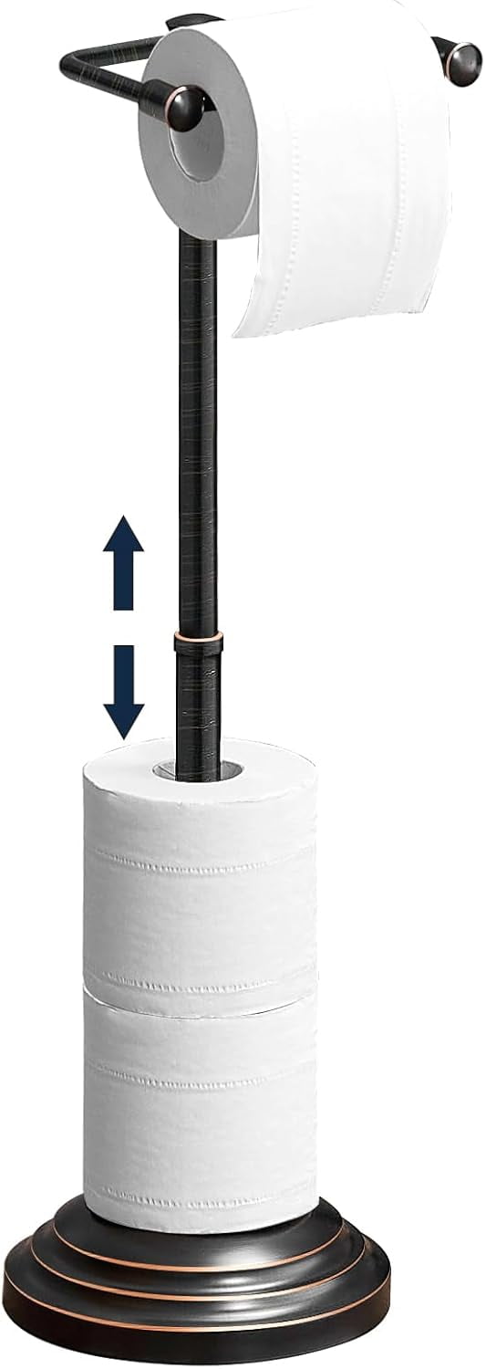 Toilet Paper Holder Stand, Adjustable (13.6" to 22.8") Oil Rubbed ...