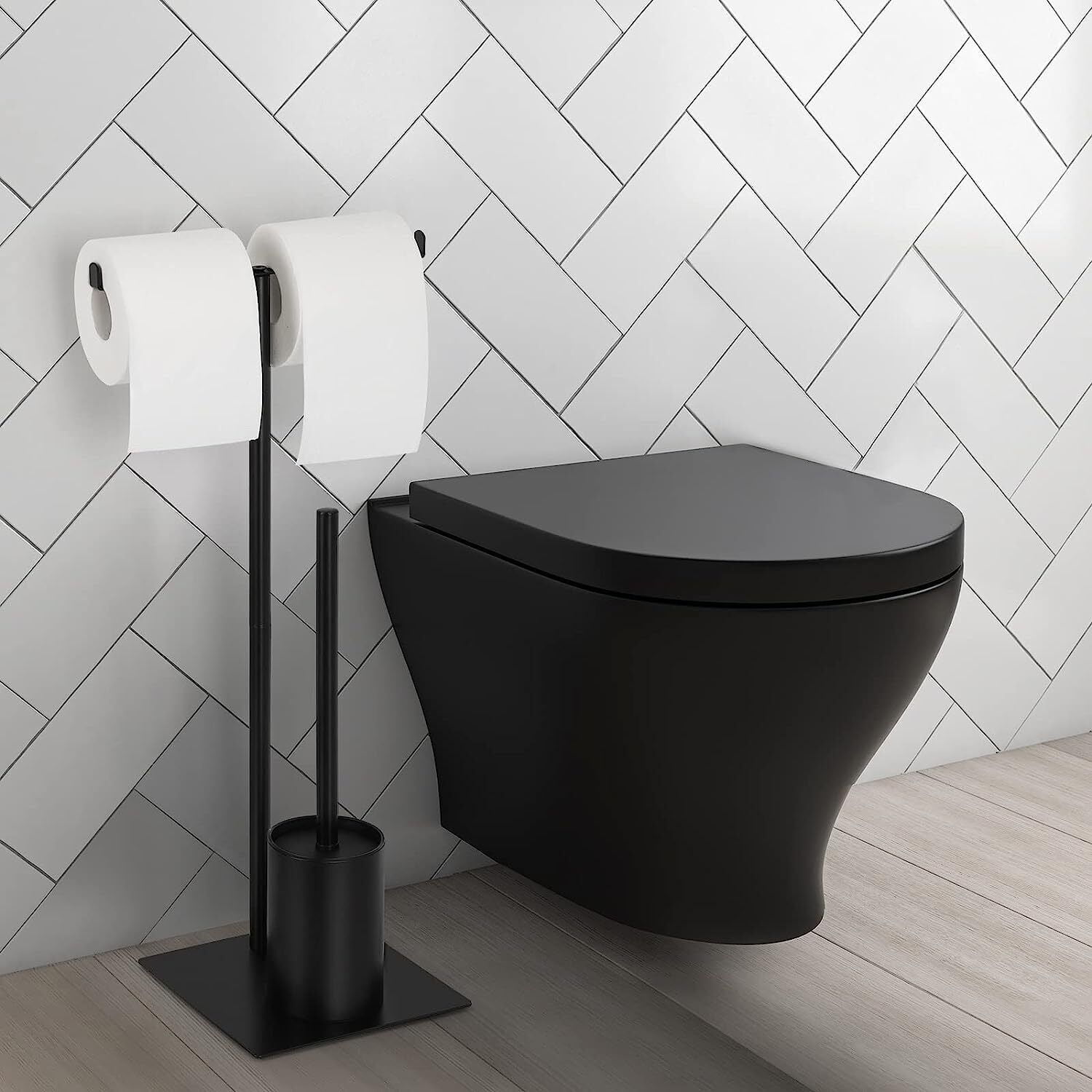 Toilet Paper Holder Stand, Bathroom Toilet Paper Roll Holder Stand with ...