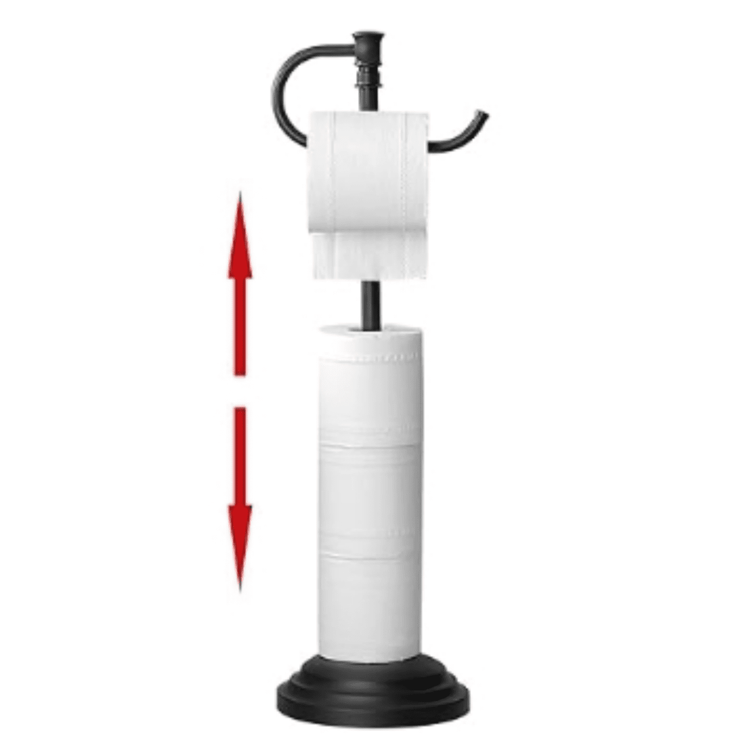 Toilet Paper Holder Stand for Floor,Matte Black Adjustable (12.4" to 22 ...