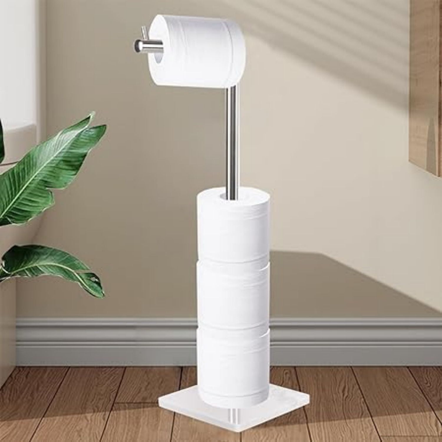 Toilet Paper Holder Stand, Free Standing Tissue Paper Storage for ...