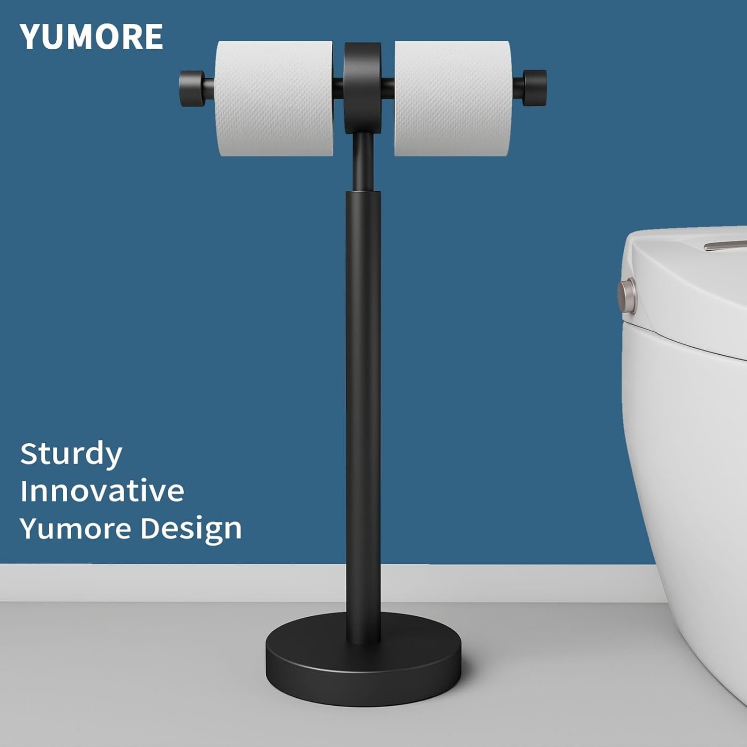 Toilet Paper Holder Stand, Freestanding Double Roll Tissue Paper Stand ...