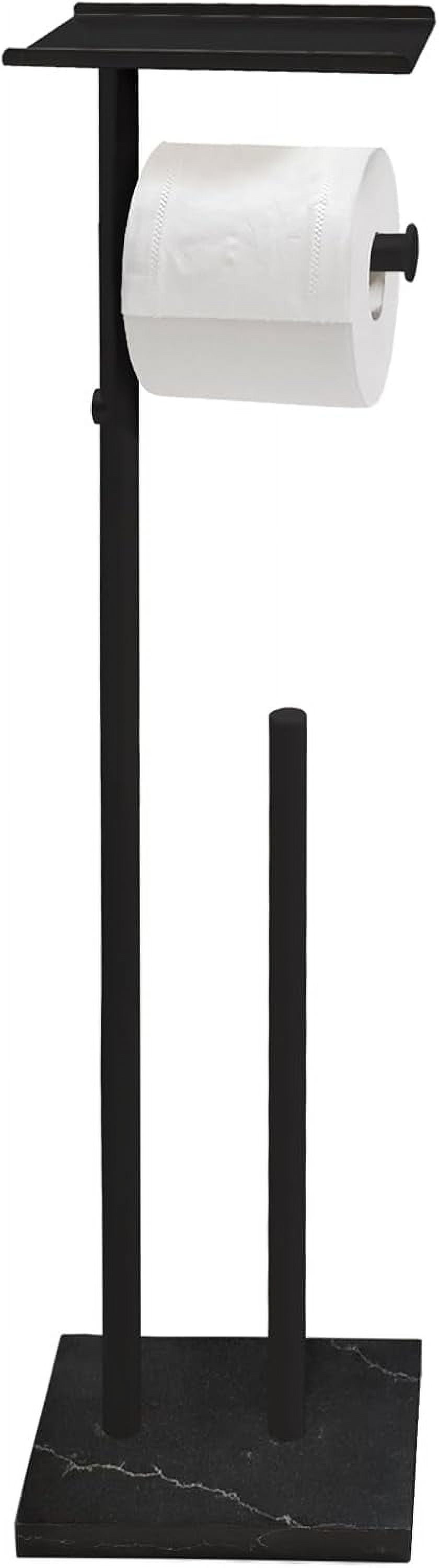 Toilet Paper Holder Stand with Shelf, Marble Base Free Standing Toilet ...