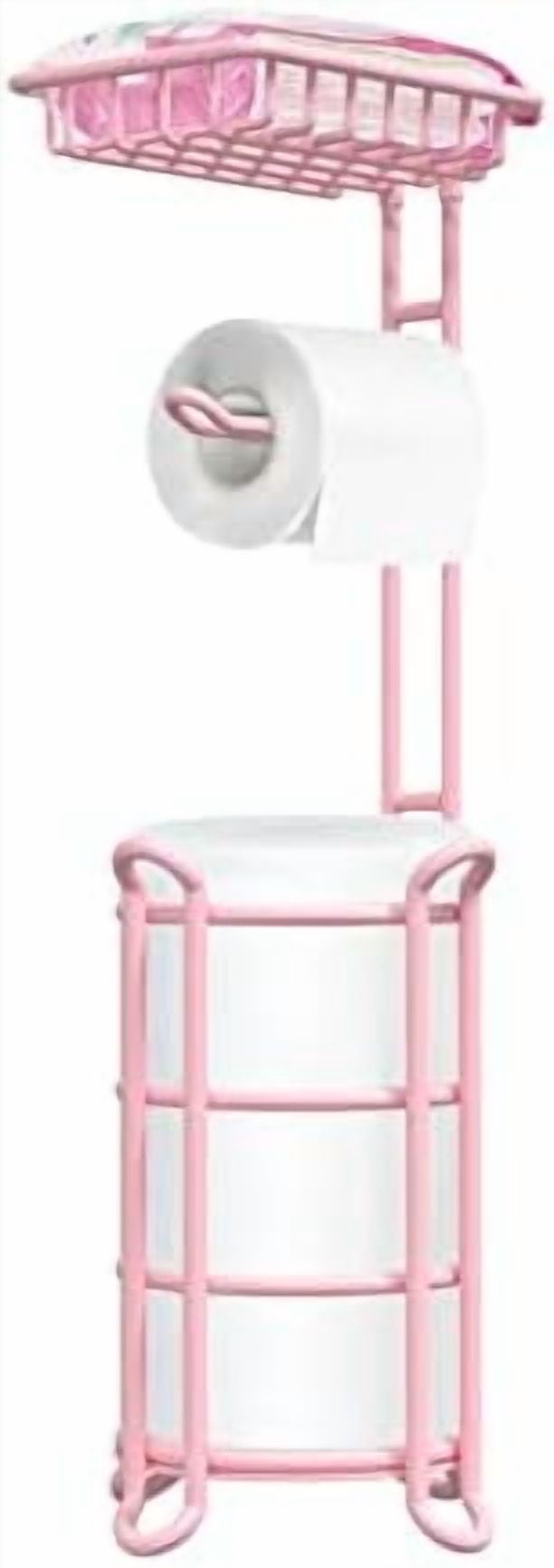 Toilet Paper Holder Stand Tissue Paper Roll Dispenser with Shelf for ...