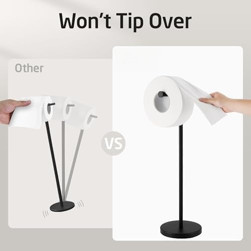 Toilet Paper Holder Stand with Weighted Base, 26" H (Taller Version ...
