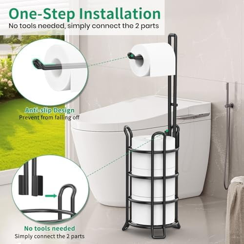 Toilet Paper Holder Toilet Paper Stand and Dispenser for 3 Spare Rolls ...