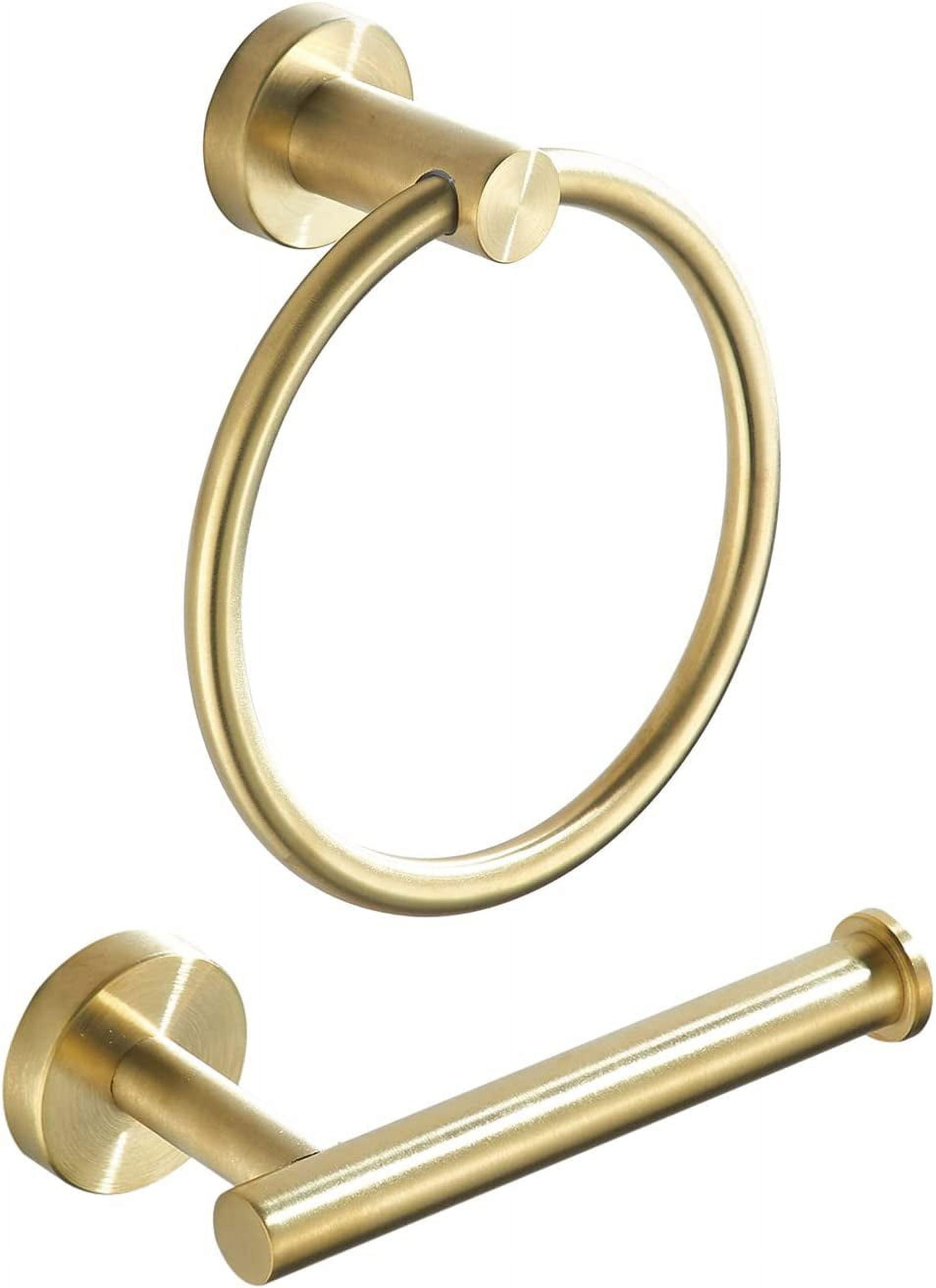 Toilet Paper Holder Towel Ring Brusd Gold Bathroom Hardware Hand ...