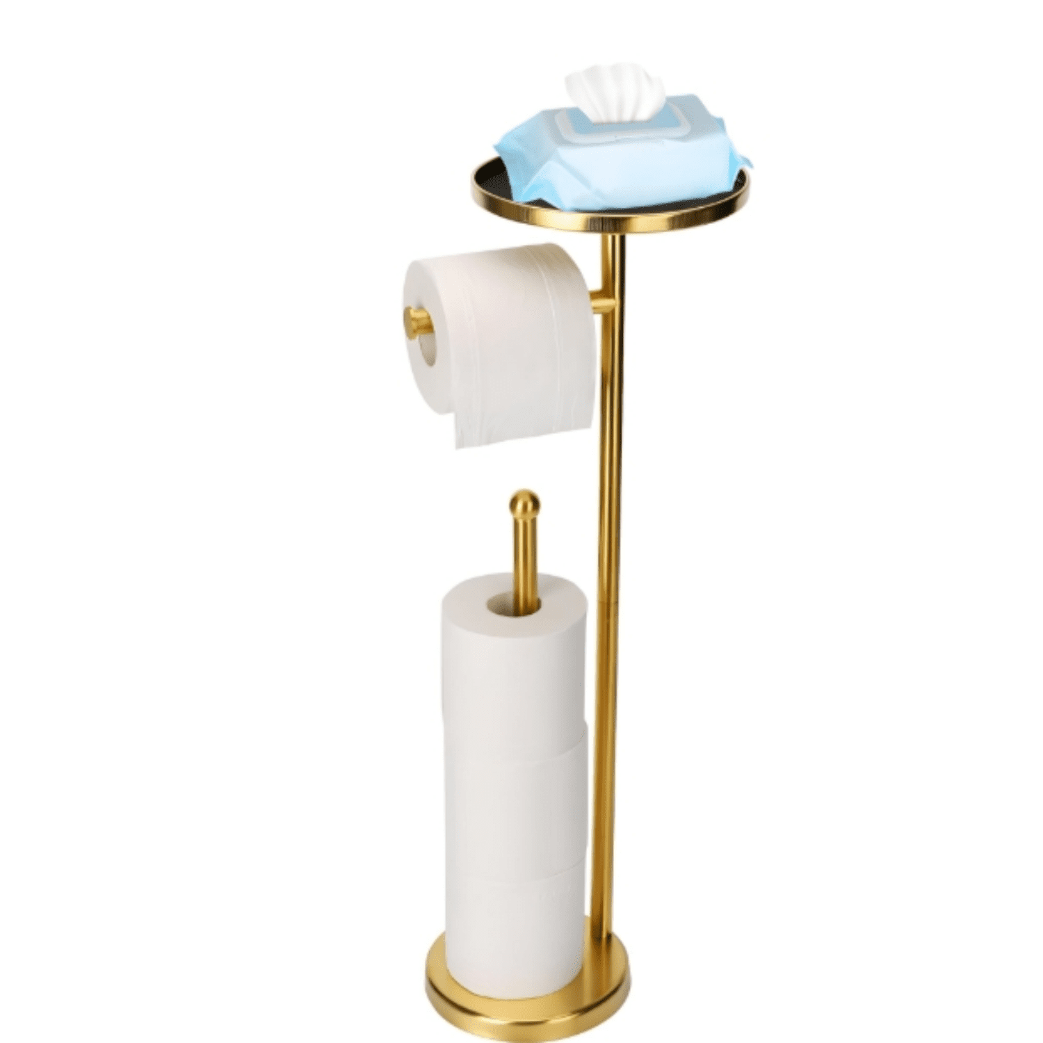 Toilet Paper Holder with Shelf, Freestanding Toilet Paper Hoder, Toilet ...