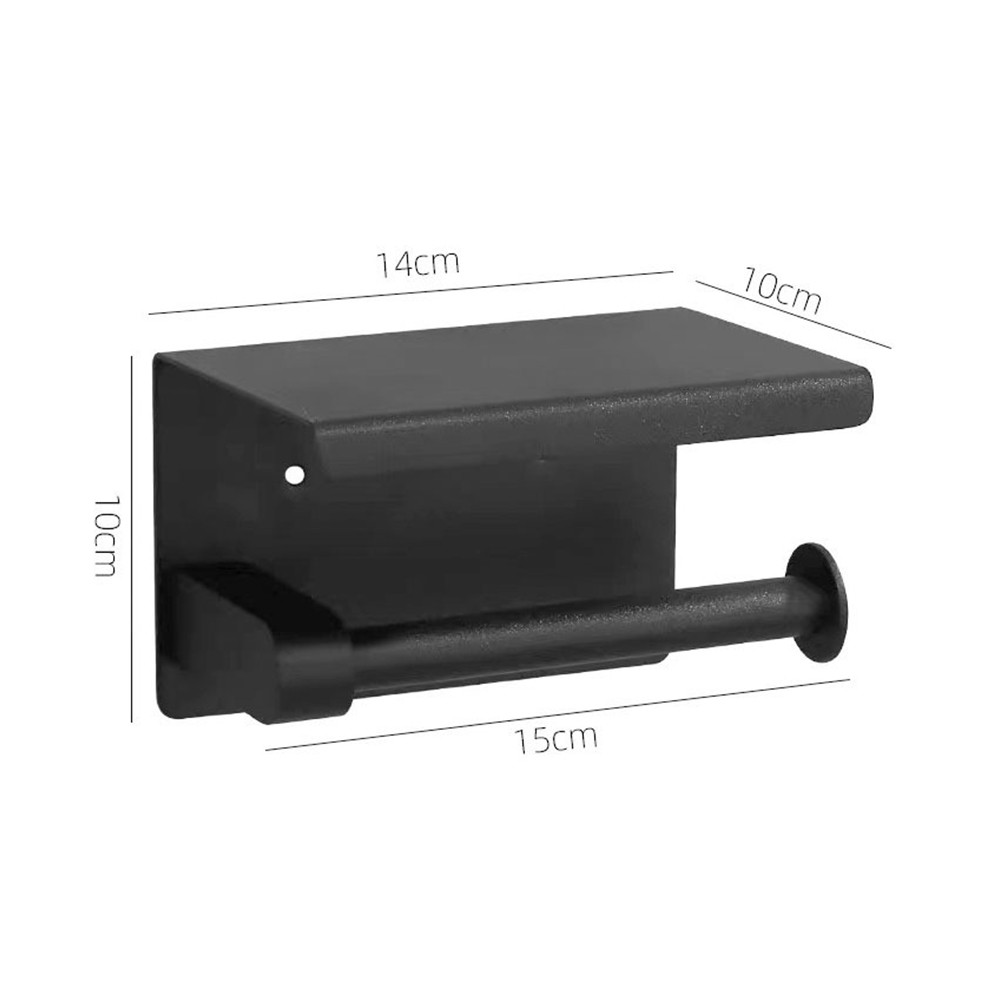 Toilet Paper Holder With Shelf Stainless Steel Matte Black Toilet