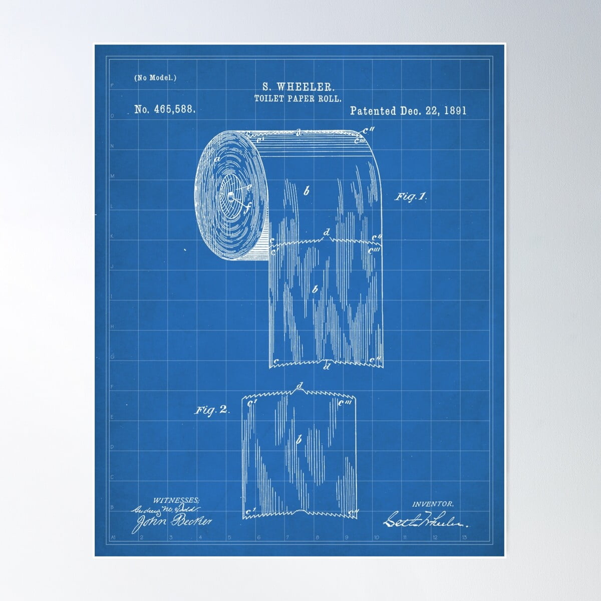 Toilet Paper Patent - Bathroom Art - Blueprint Poster Wall Art, Modern ...