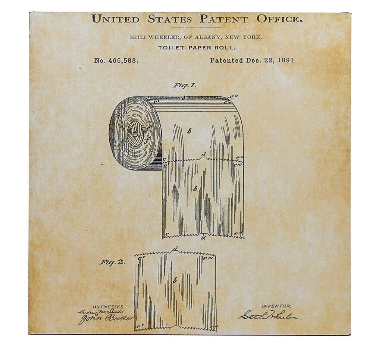 Toilet Paper Patent Bathroom Restroom Sign Shelf Sitter Wall Art Print ...