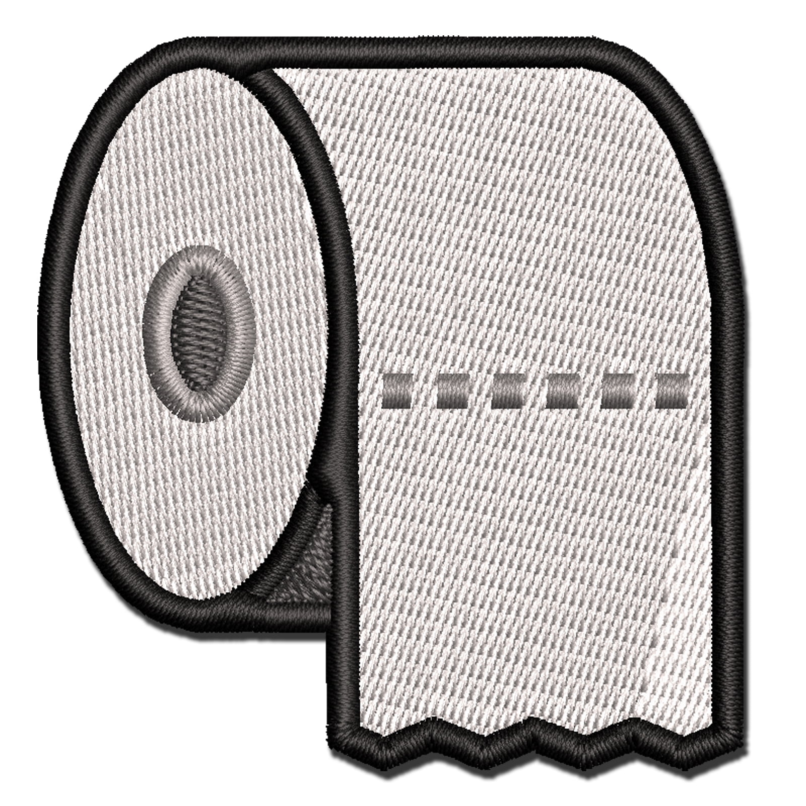 Toilet Paper Roll Icon Applique Multi-Color Embroidered Iron-On Patch ...