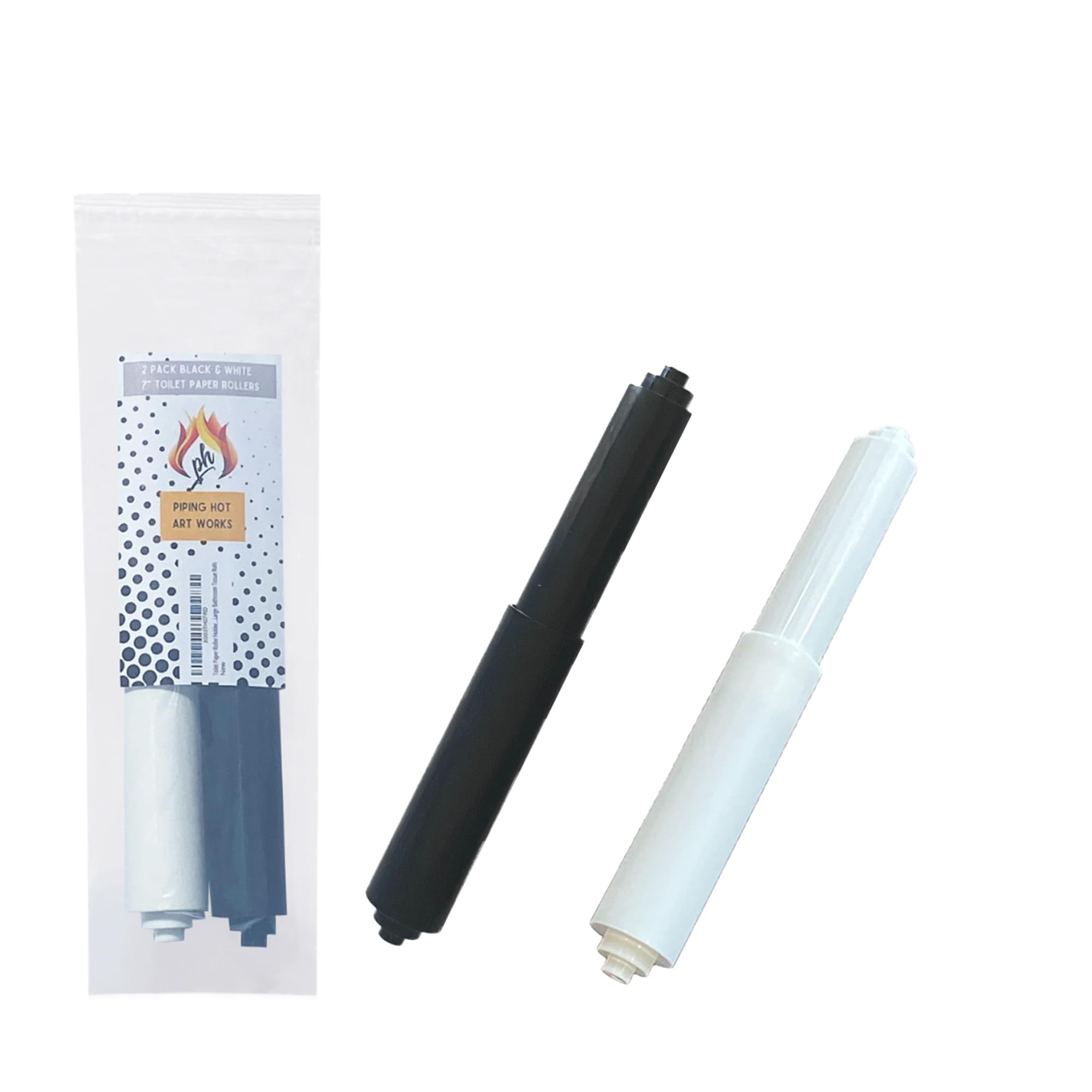 Toilet Paper Roller Holder (7 Inch) Combo 2 Pack Black + White ...