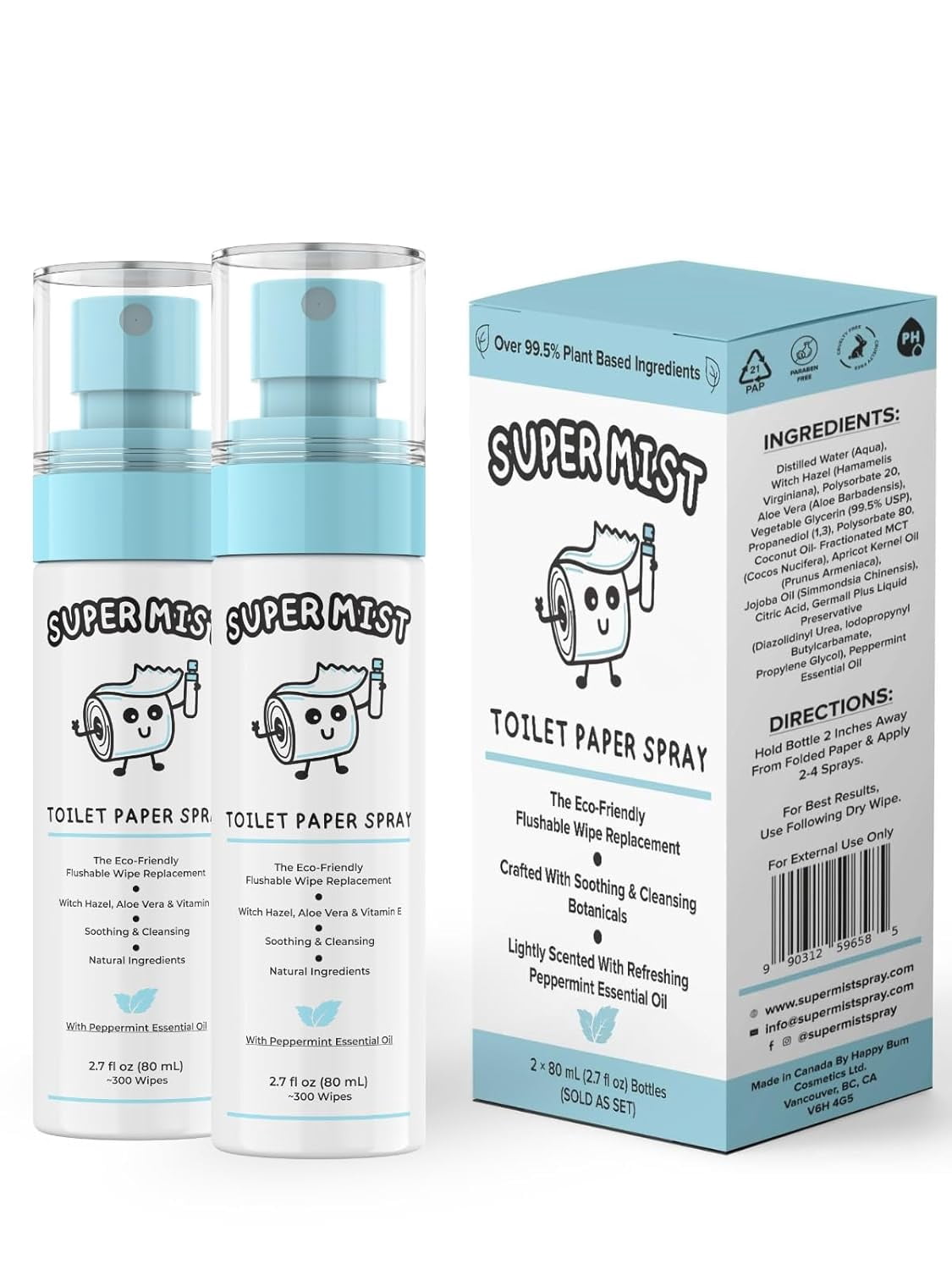 Toilet Paper Spray - 2 Pack (2 X 2.7 fl oz.) Upgrade Toilet Paper into ...