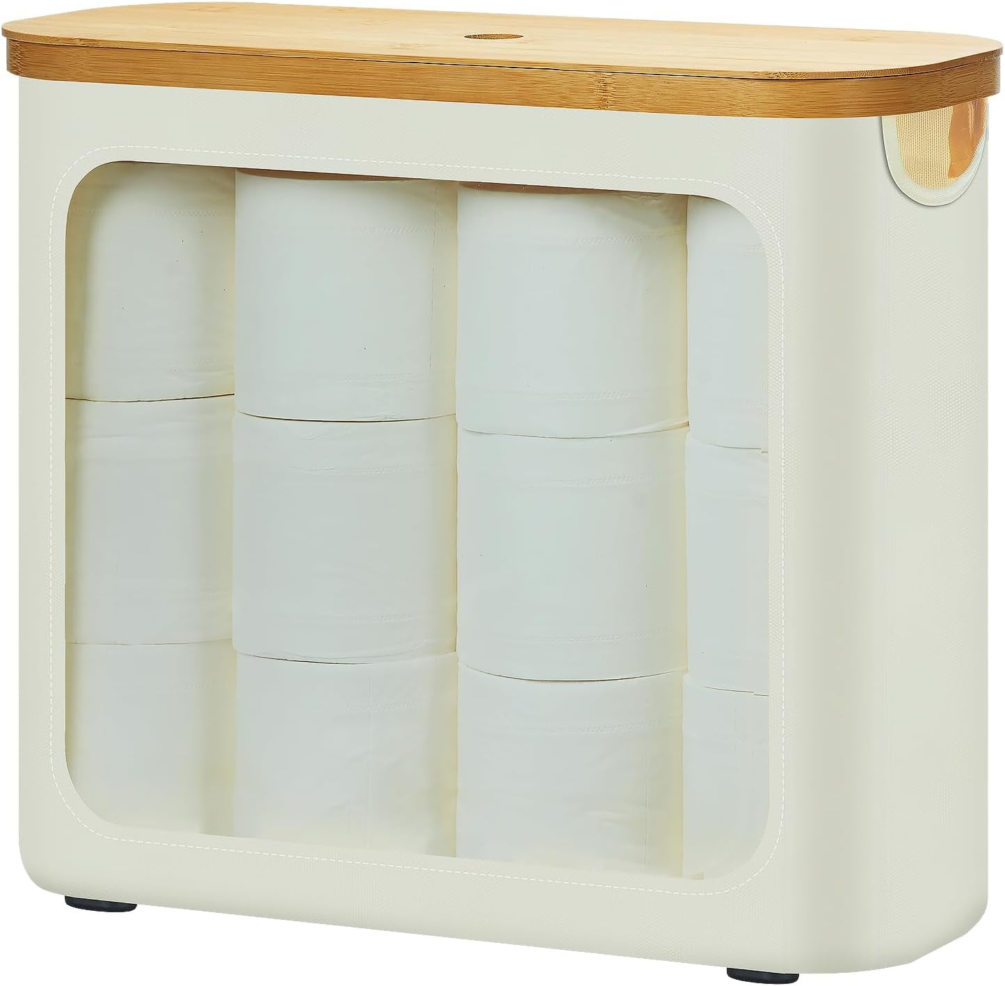Toilet Paper Storage Basket 12 Rolls, Toilet Paper Basket with Lid ...