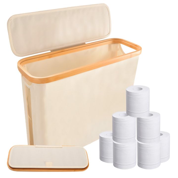 Toilet Paper Storage Basket, Toilet Paper Basket with and Footbase ...