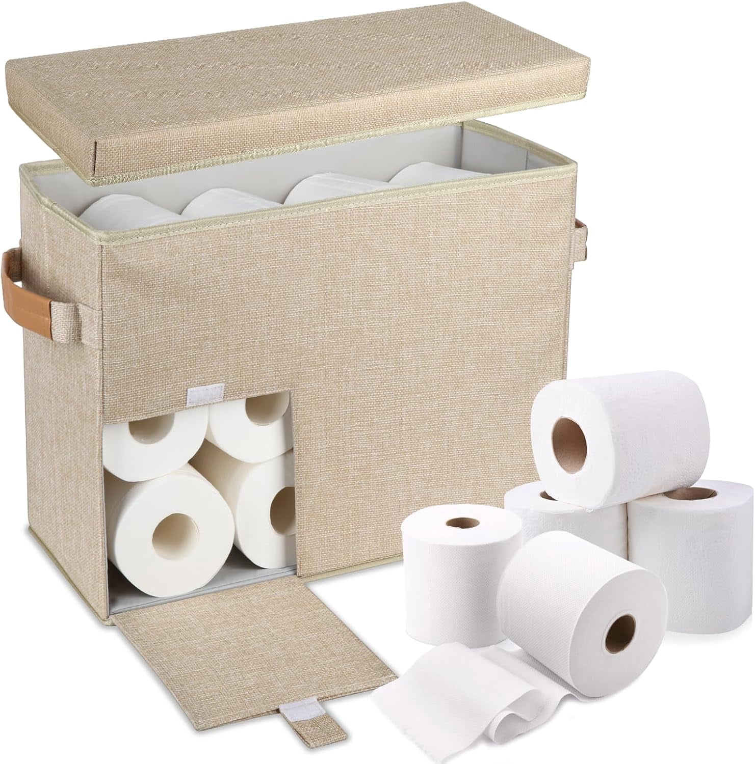 Toilet Paper Storage Basket, Collapsible Rolling Storage Bin Toilet ...