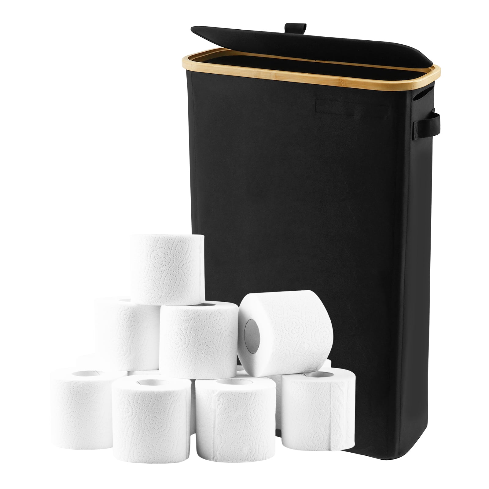 Toilet Paper Storage Basket With Lid Foldable Waterproof Oxford Cloth ...