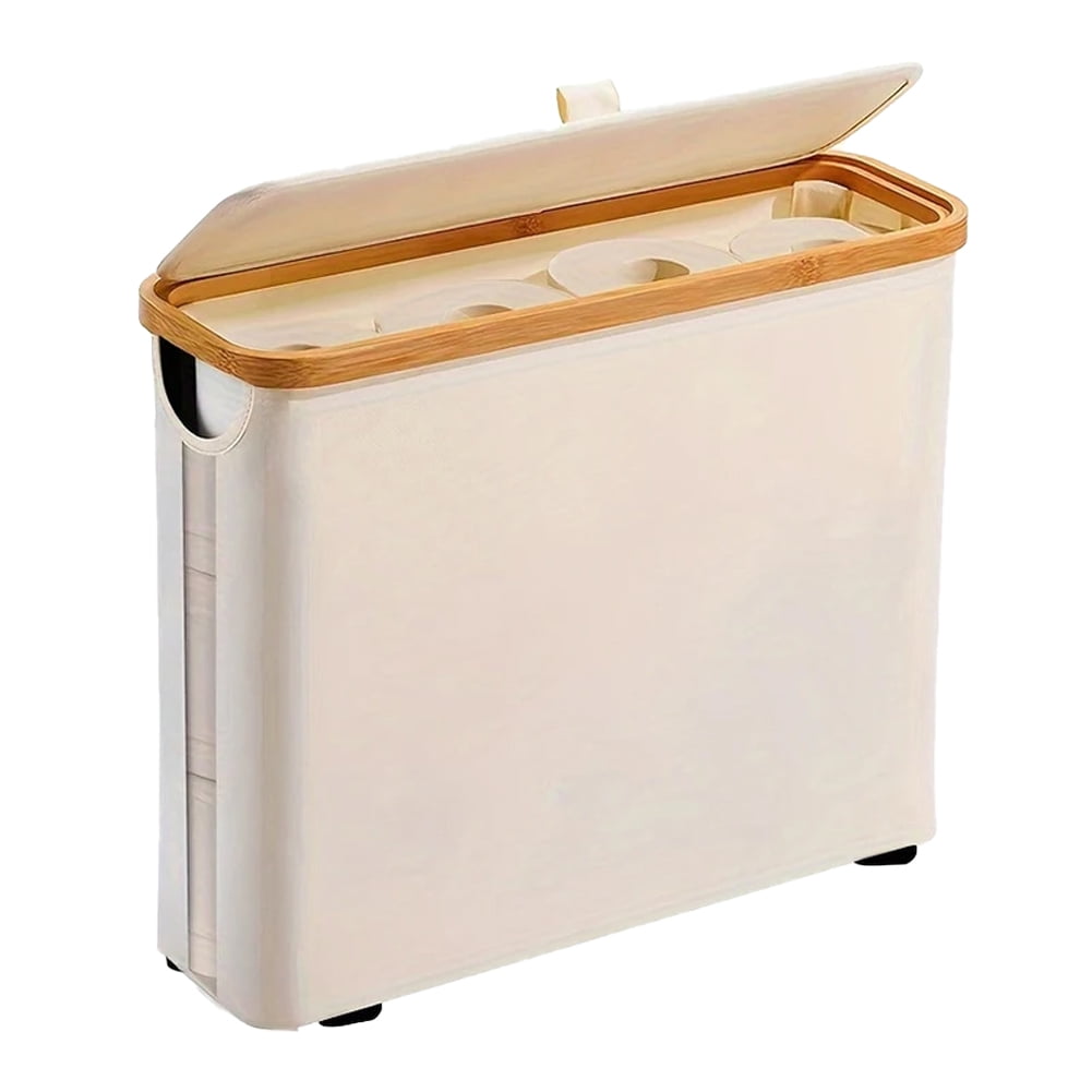 Toilet Paper Storage Organiser 43cmx17cmx35cm Foldable Wood Toilet ...