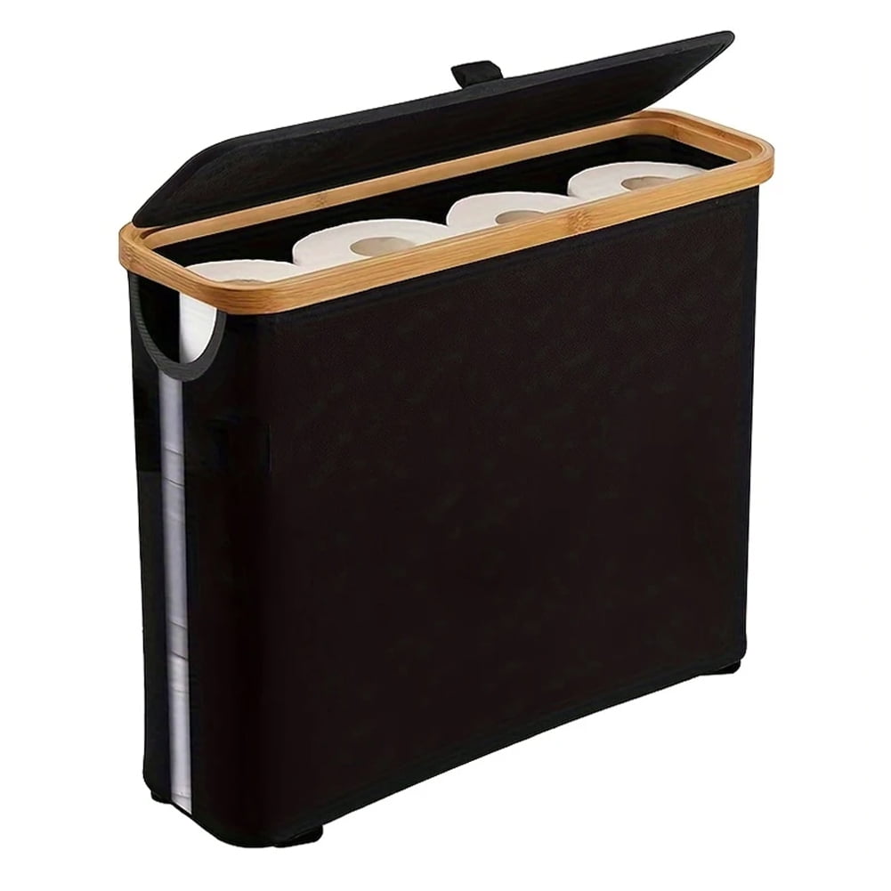 Toilet Paper Storage Organiser 43cmx17cmx35cm Foldable Wood Toilet ...