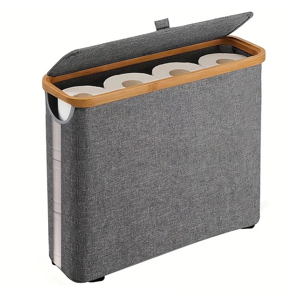 Toilet Paper Storage Organiser 43cmx17cmx35cm Foldable Wood Toilet ...