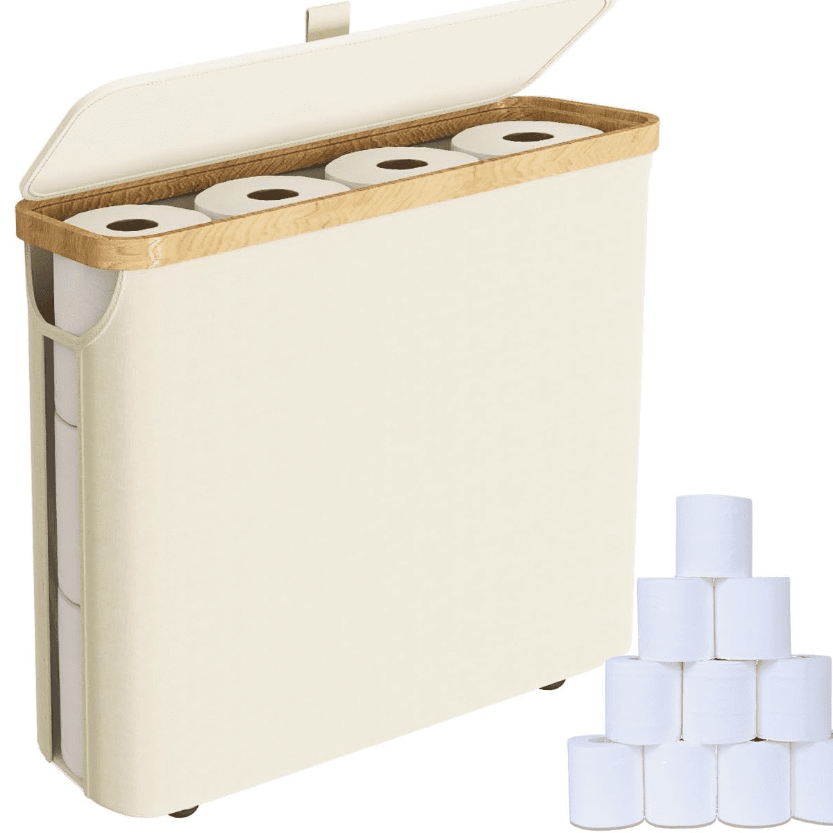 Toilet Paper Storage Toilet Paper Organizer with Lid Free Standing ...