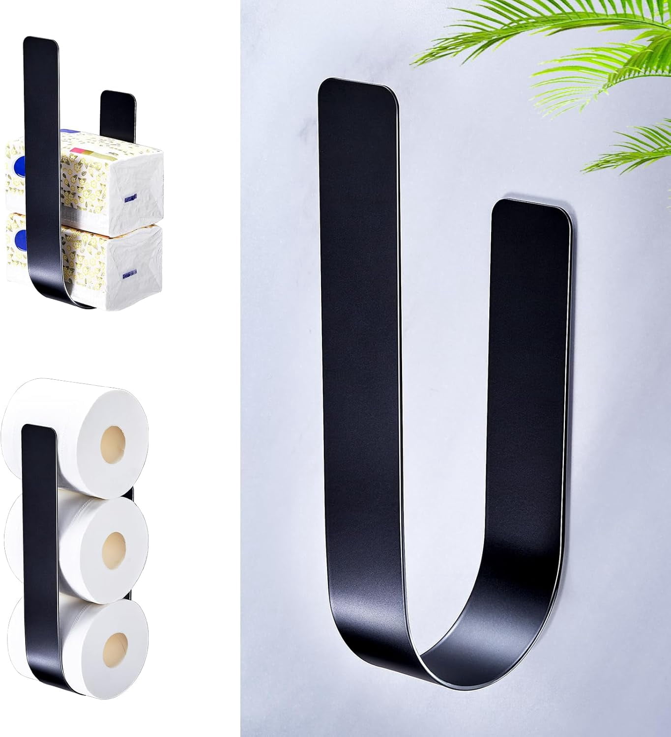 Toilet Paper Storage Wall Mount, Adhesive Toilet Paper Roll Storage for ...