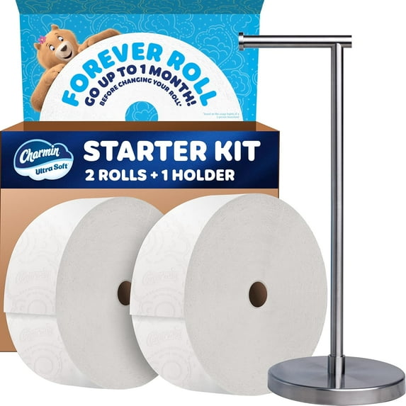 Toilet Paper Ultra Soft, Forever Roll Starter Kit, 1 Holder, 2 Rolls, 2 ...