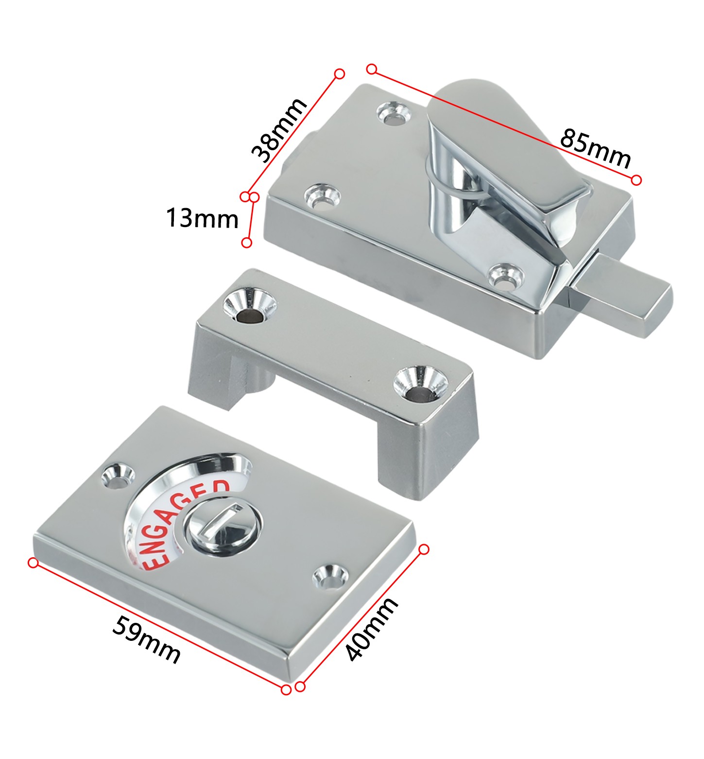 Toilet Partition Lock Indicator Bolt Vacant Engaged Privacy Latch WC ...